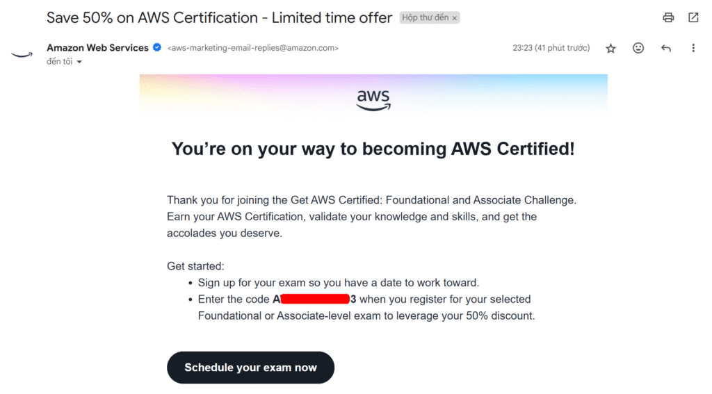 Cách lấy voucher giảm 50% chi phí thi chứng chỉ AWS (Practitioner và ...